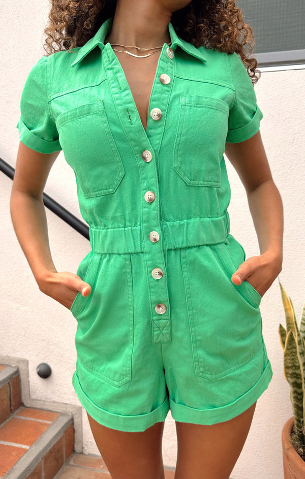Cannon Romper ~ Green Denim – Show Me Your Mumu