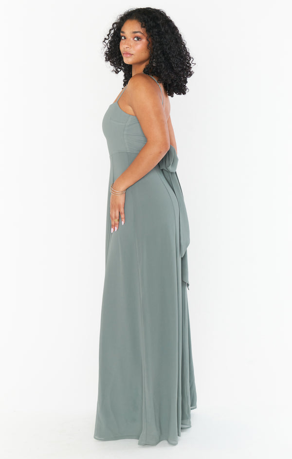 Lauren Tie Maxi Dress ~ Deep Sage Chiffon Show Me Your Mumu