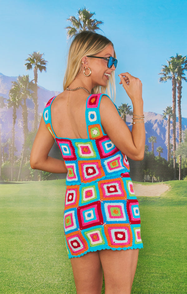 Pisces Micro Mini Skirt ~ Multi Square Crochet Show Me Your Mumu
