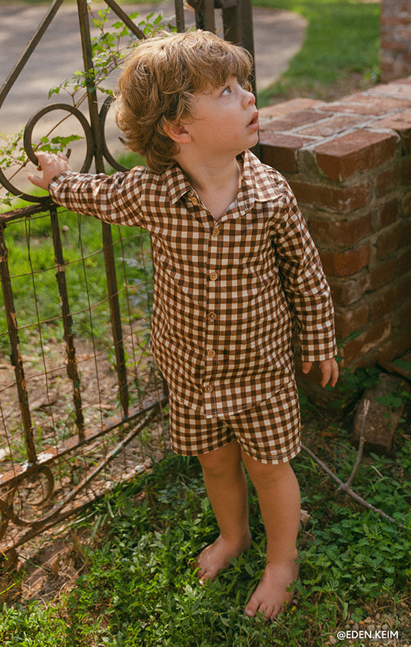Lil Easy Shorts ~ Brown Gingham – Show Me Your Mumu