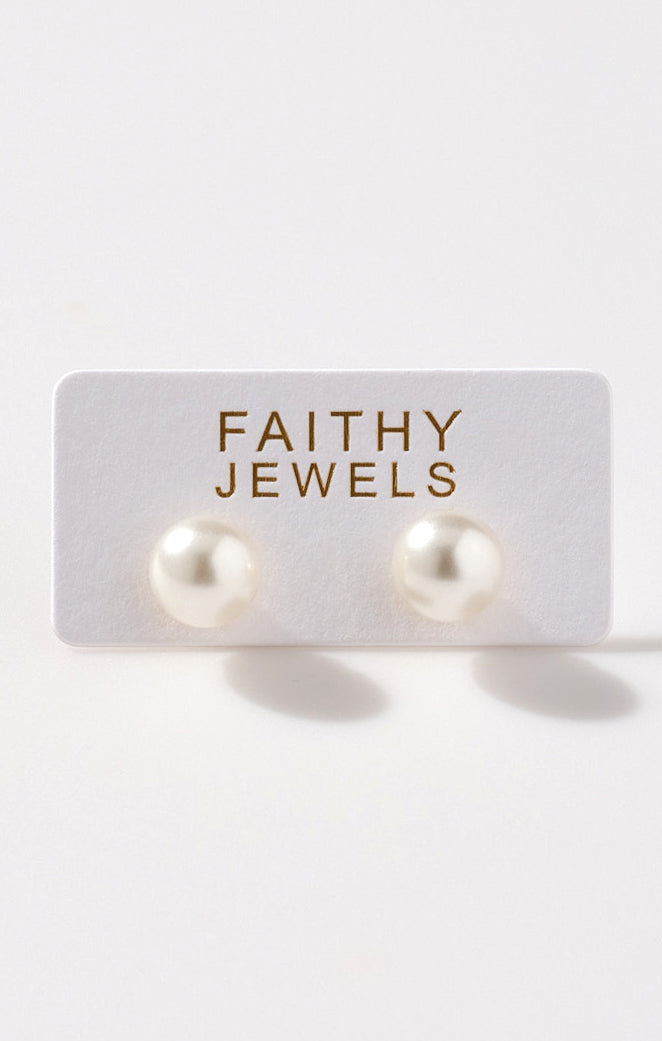 Faithy Jewels Pearl Stud Earring ~ Pearl – Show Me Your Mumu