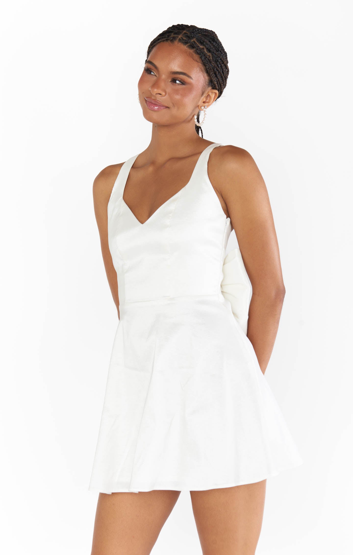 Simone Mini Dress White Taffeta – Show Me Your Mumu