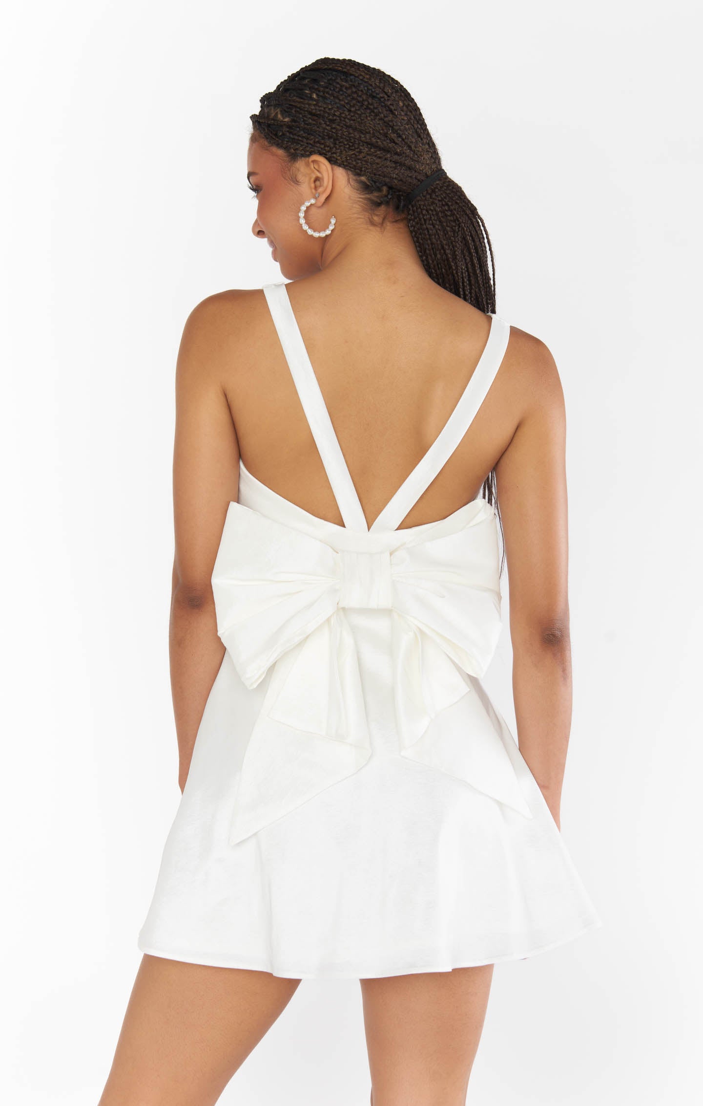 Simone Mini Dress White Taffeta – Show Me Your Mumu