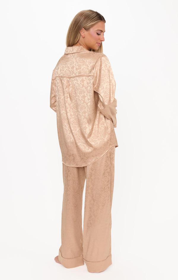 Classic PJ Set ~ Champagne Floral Silky – Show Me Your Mumu