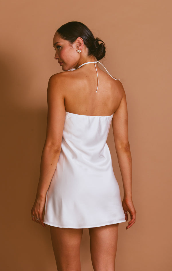 Taylor Tube Mini Dress ~ Ivory Luxe Satin – Show Me Your Mumu