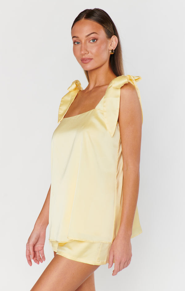 Makeup Tank ~ Pale Yellow Luxe Satin – Show Me Your Mumu