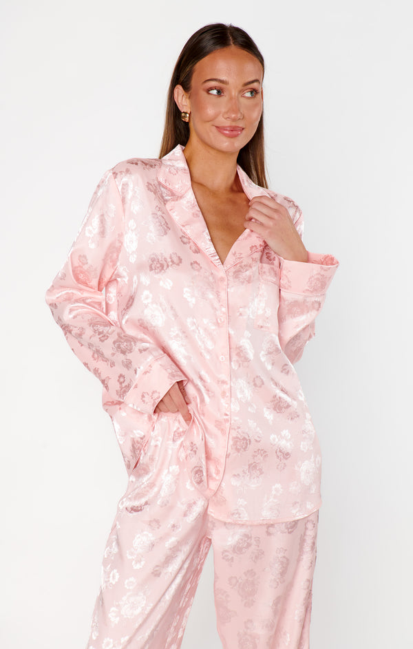 Classic Cropped PJ Set ~ Pink Floral Silky – Show Me Your Mumu