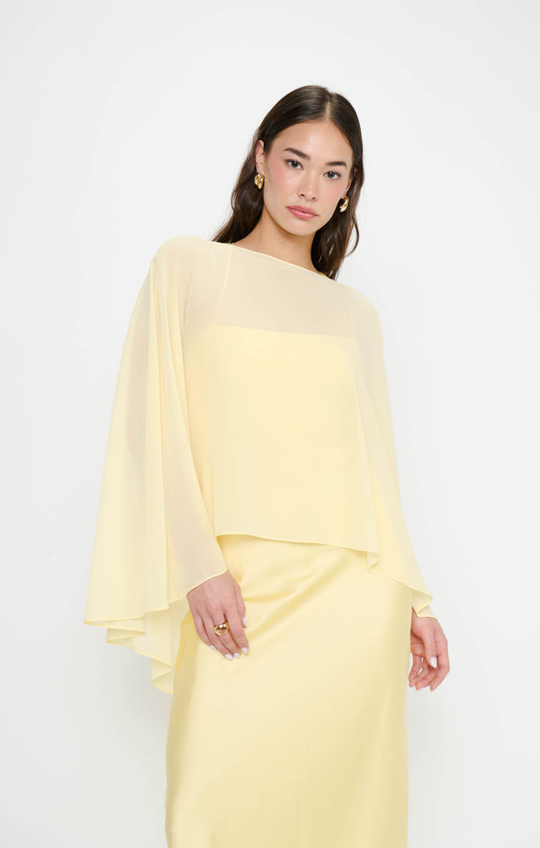 Cherish Cape ~ Pale Yellow Chiffon – Show Me Your Mumu