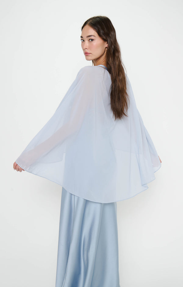 Cherish Cape ~ Steel Blue Chiffon – Show Me Your Mumu
