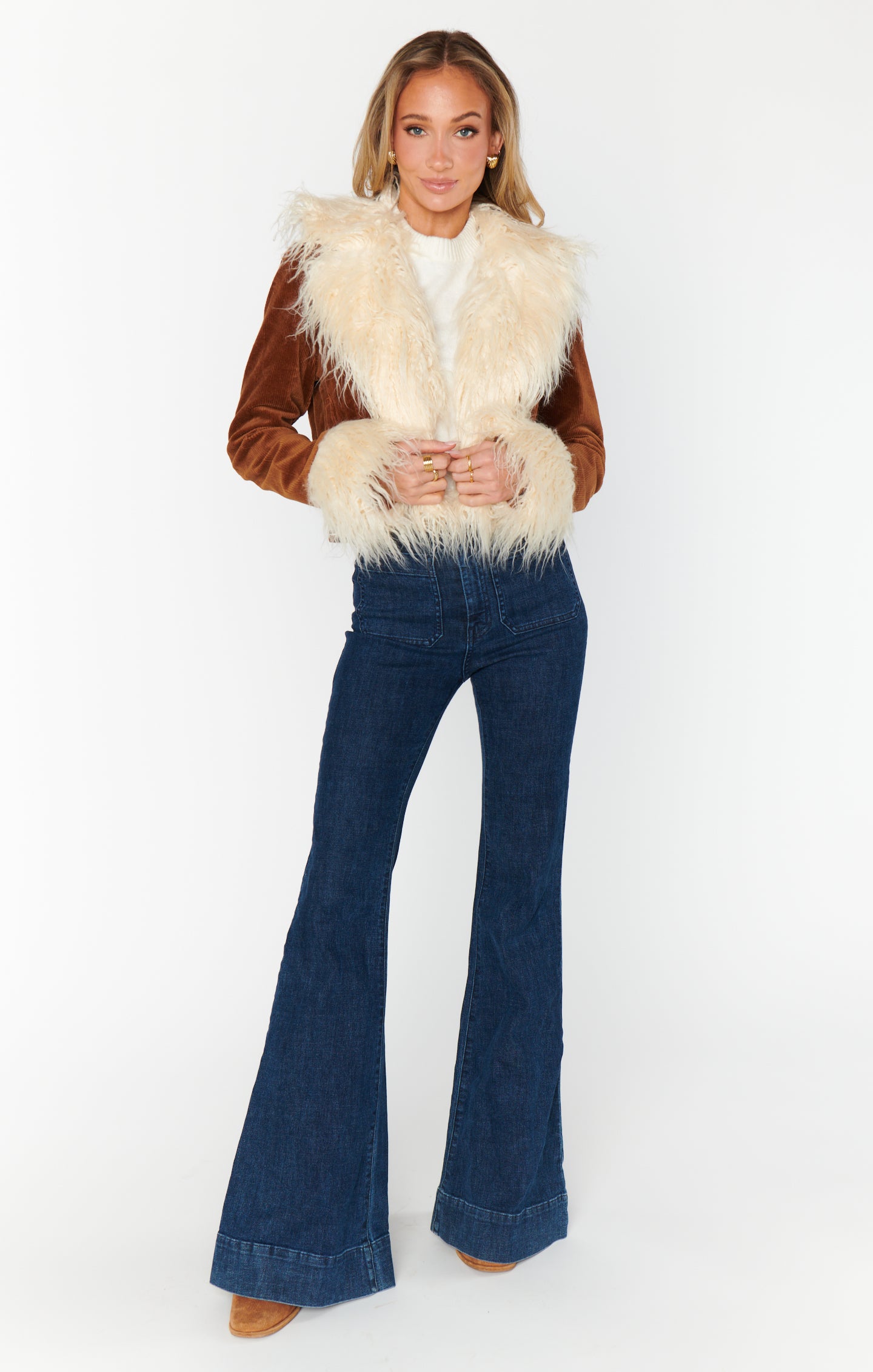 Penny Lane Cropped Coat ~ Saddle Brown Cord w/Faux Fur – Show Me Your Mumu