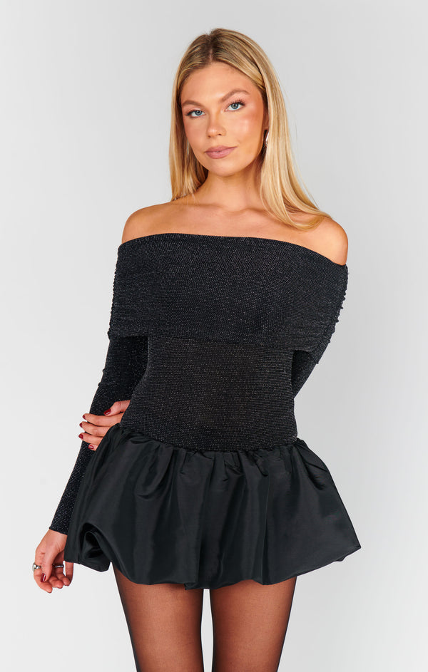 Charlize Mini Dress ~ Black Dancing Queen Shine – Show Me Your Mumu