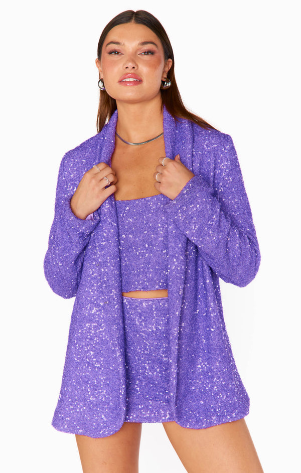 Tara Crop Top ~ Violet Sequins – Show Me Your Mumu