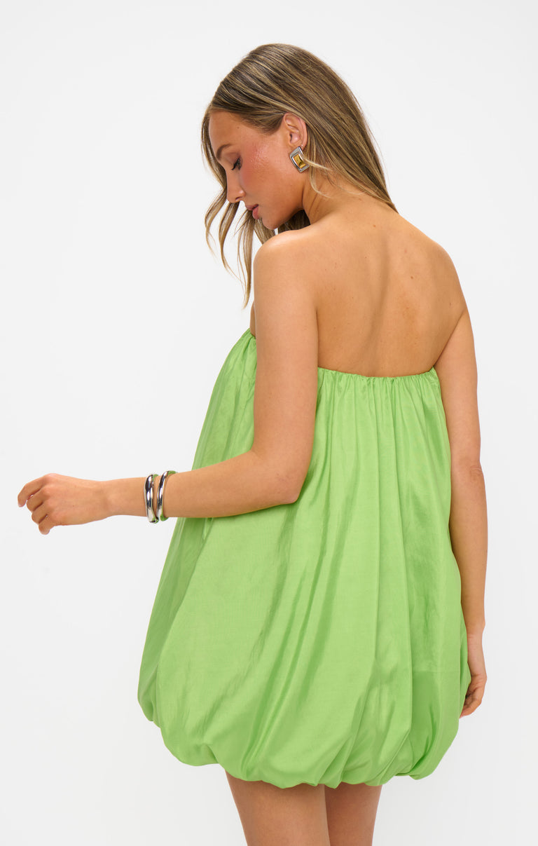 Beverly Bubble Dress ~ Key Lime Light Taffeta – Show Me Your Mumu