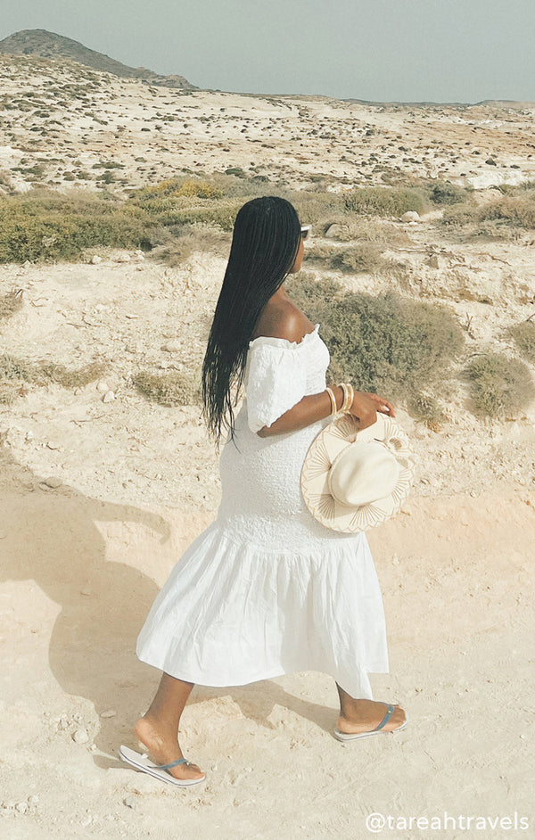 Rom Com Midi Dress ~ White Texture Stretch – Show Me Your Mumu