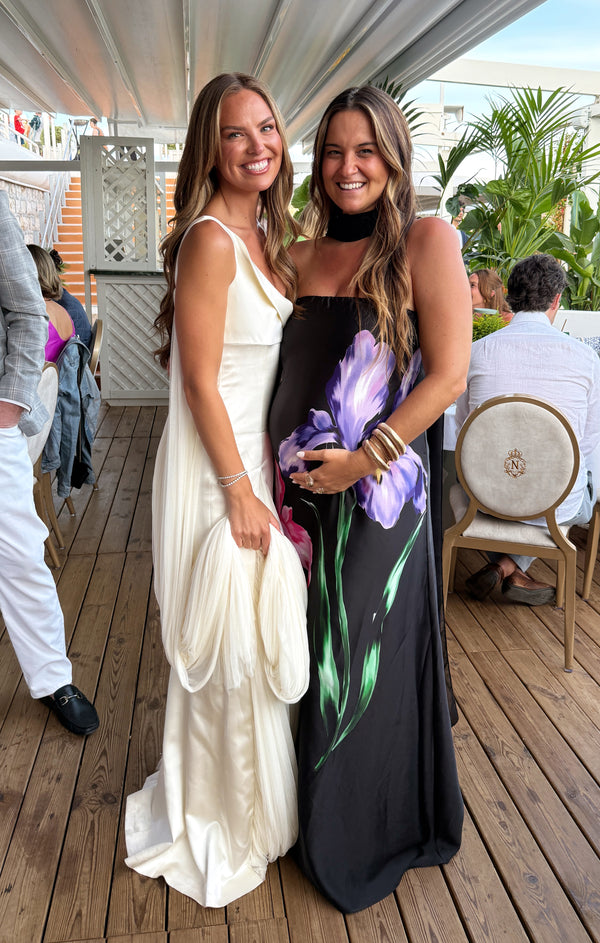 Renee Maxi Dress ~ Wild Iris Luxe Satin – Show Me Your Mumu