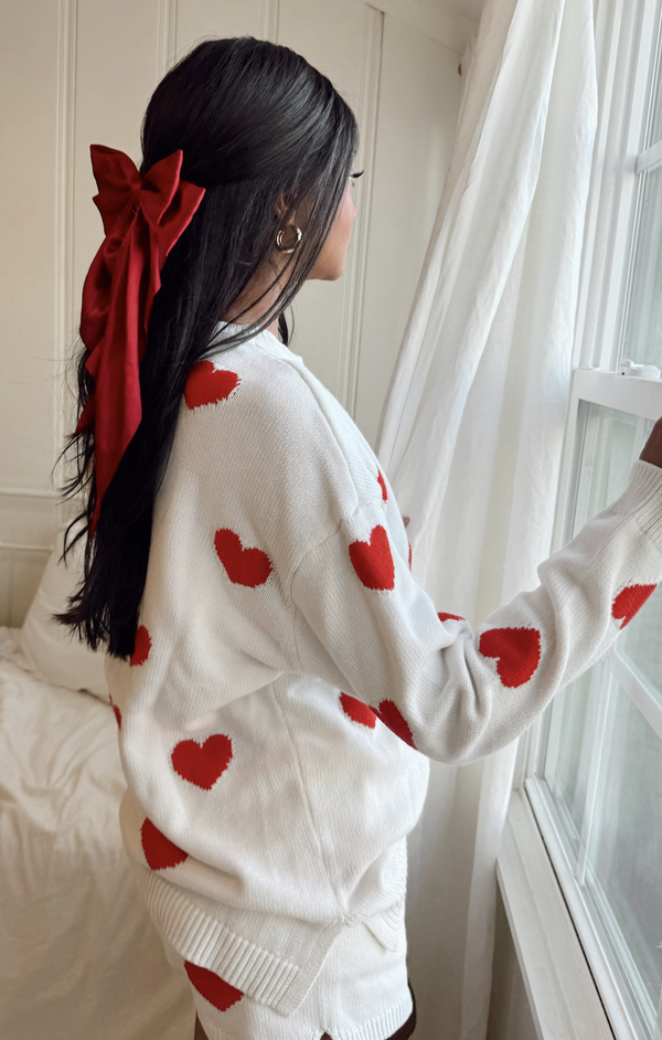 Go To Sweater ~ Tossed Heart Knit Red – Show Me Your Mumu