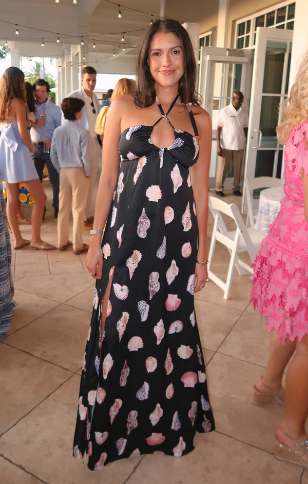 Milos Maxi Dress ~ Black Shell Luxe Satin – Show Me Your Mumu