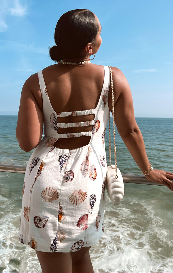 Steph Mini Dress ~ Shell Linen – Show Me Your Mumu