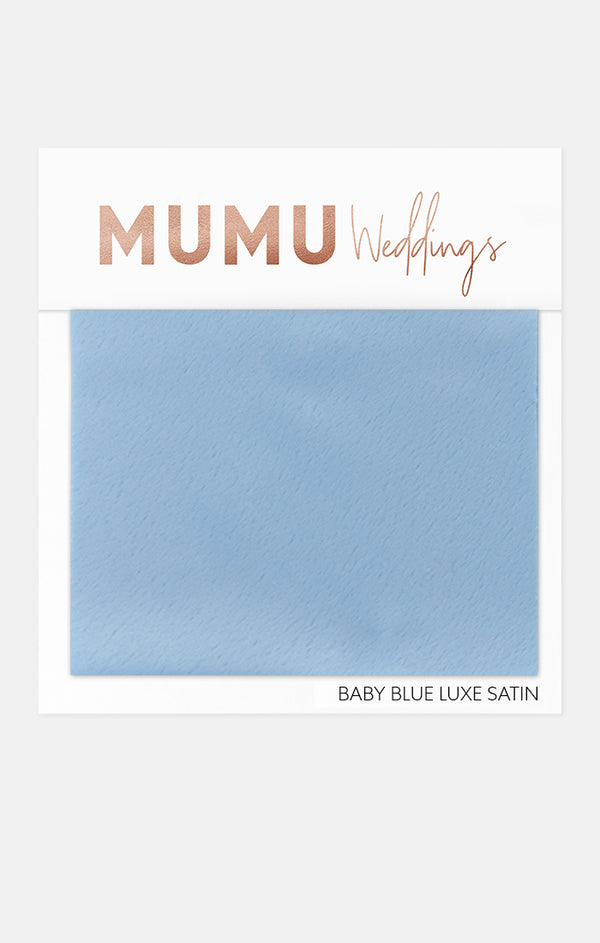 Bridesmaid Fabric Swatch ~ Baby Blue Luxe Satin – Show Me Your Mumu