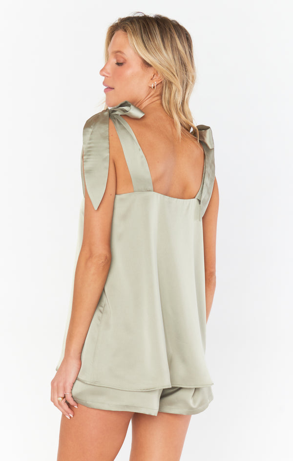 Makeup Tank ~ Moss Green Luxe Satin – Show Me Your Mumu